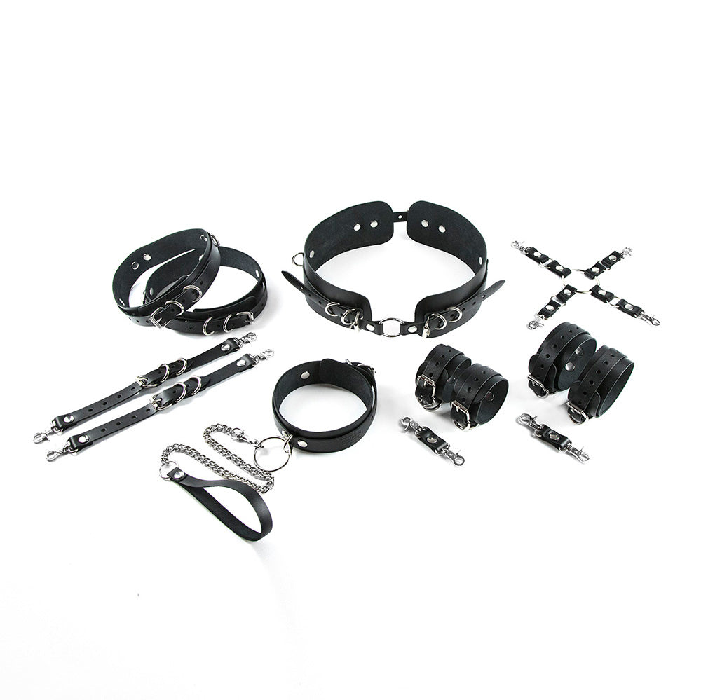 Full Bondage kit. Handmade Leather Restraints.