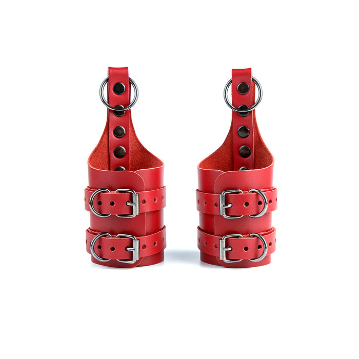 Suspension cuffs. Leather restraints for BDSM suspension.